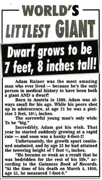 Adam Rainer - The tallest man Austria