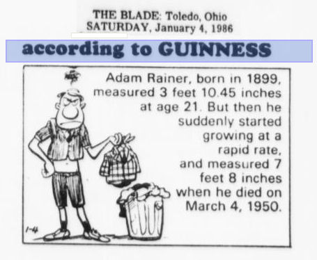 Adam Rainer - The tallest man Austria