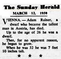 Adam Rainer - The tallest man Austria