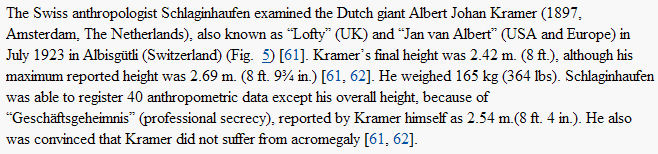 Albert Johan Kramer - The tallest man Holland the Netherlands