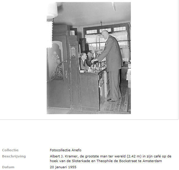 Albert Johan Kramer - The tallest man Holland the Netherlands