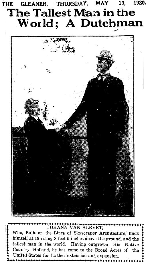 Albert Johan Kramer - The tallest man Holland the Netherlands