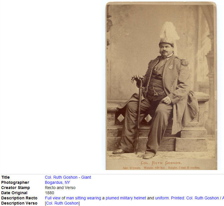 Arthur James Caley - Routh Goshen - The tallest man Middlebush Isle of Man