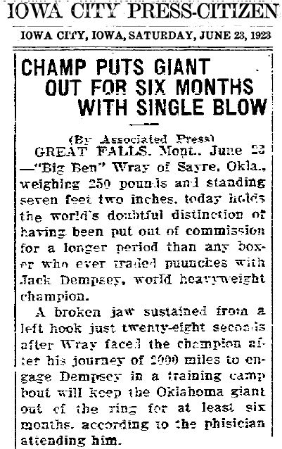 Ben Wray The tallest man Sayre Oklahoma