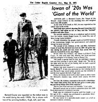 Bernard Coyne - The tallest man Giant of the world Iowa