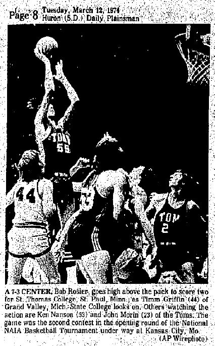 Bob Rosier The tallest man St. Thomas College Toms