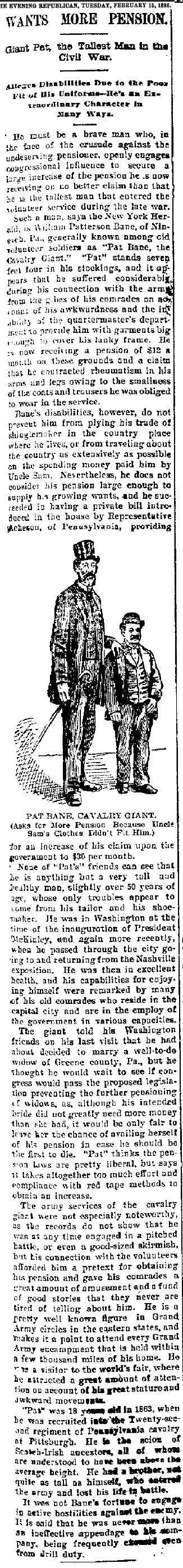 Capt. William P. Bane The tallest Soldier