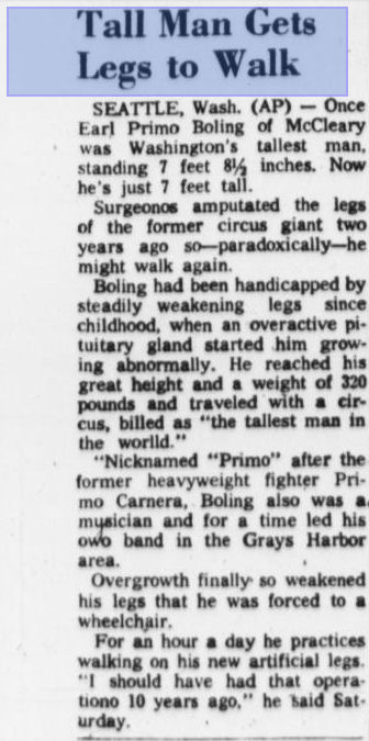 Cecil Boling - The tallest man