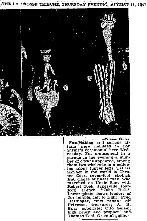 Chester Cass - The tallest Shriner