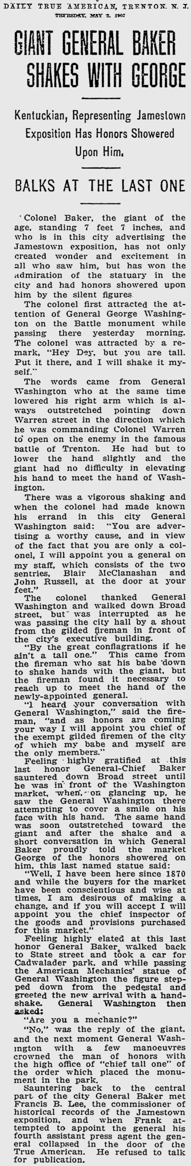 Colonel William Baker - The tallest man