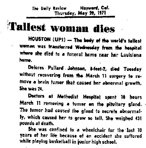 Delores Pullard - The tallest woman