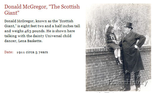 Donald McGregor The tallest man Scottish Giant