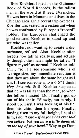 Don Koehler - The tallest man Chicago