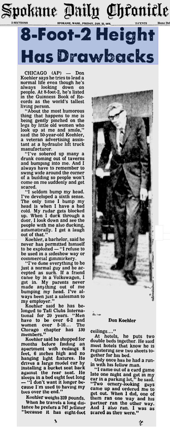 Don Koehler - The tallest man Chicago