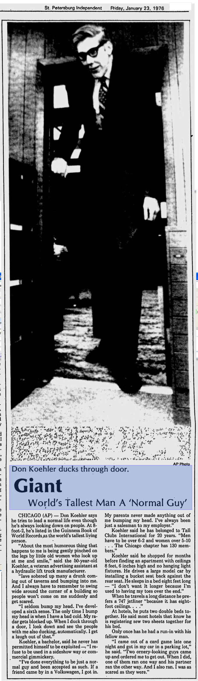 Don Koehler - The tallest man Chicago