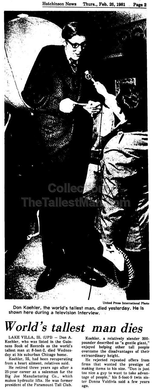Don Koehler - The tallest man Chicago