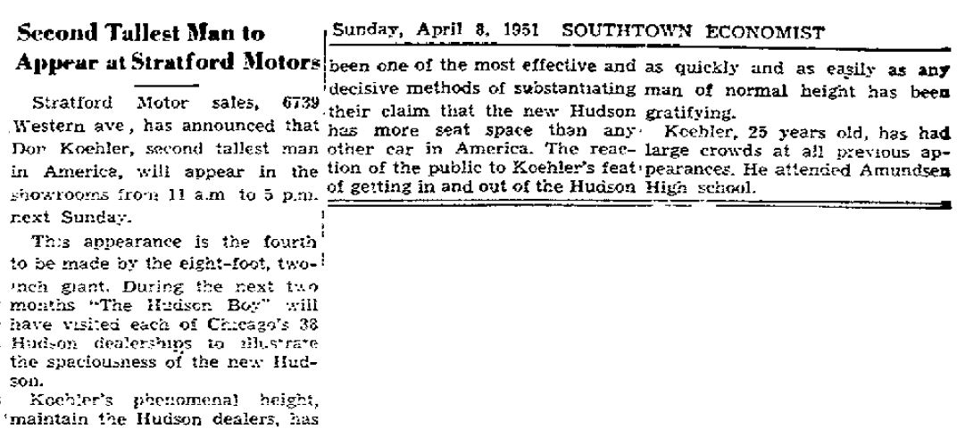 Don Koehler - The tallest man Chicago