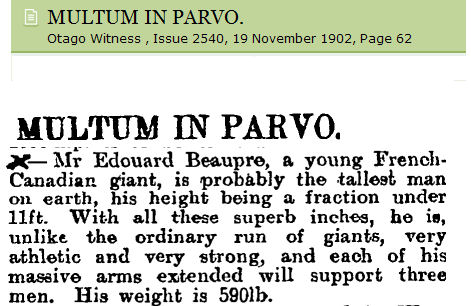 Edouard Beaupré - The tallest man Canada Le Geant Beaupre