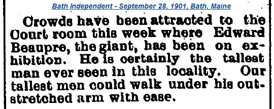 Edouard Beaupré - The tallest man Canada Le Geant Beaupre