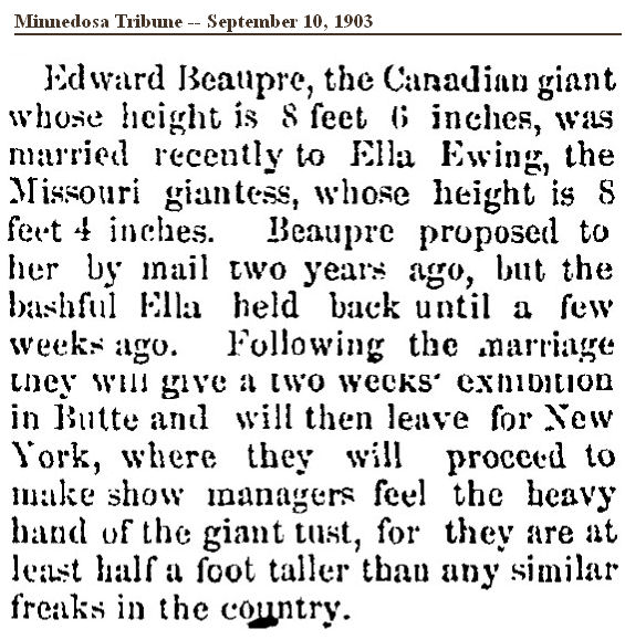 Ella Ewing The tallest woman Missouri