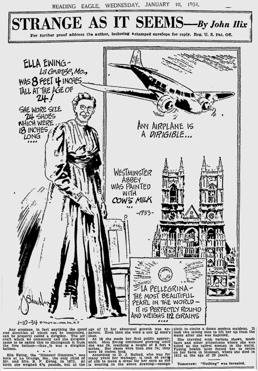 Ella Ewing The tallest woman Missouri