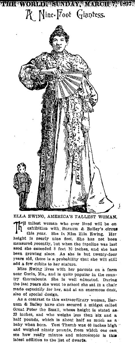 Ella Ewing The tallest woman Missouri