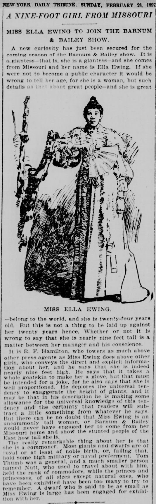 Ella Ewing The tallest woman Missouri