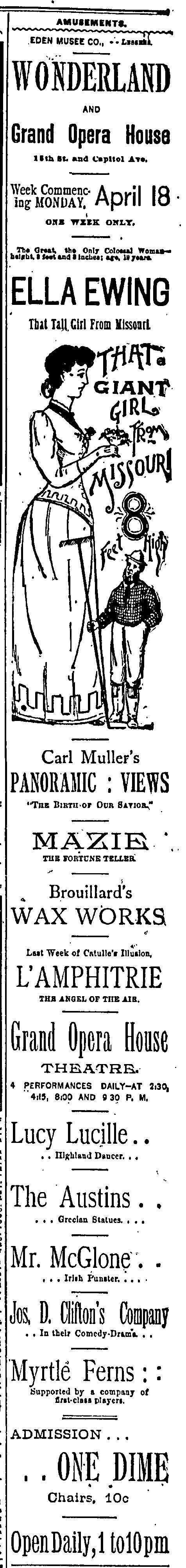 Ella Ewing The tallest woman Missouri