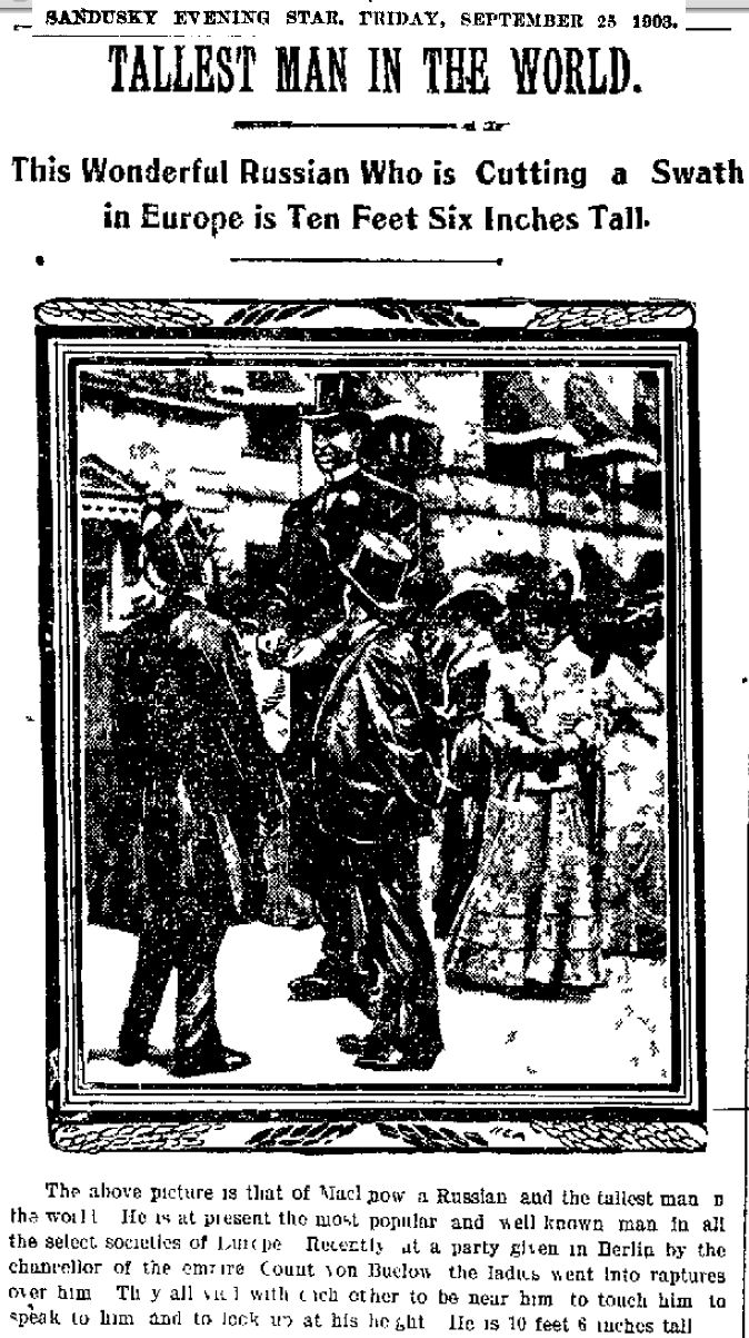 Feodor Machnow - The tallest man Russia Belarus