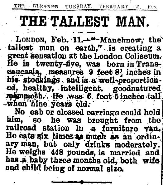 Feodor Machnow - The tallest man Russia Belarus