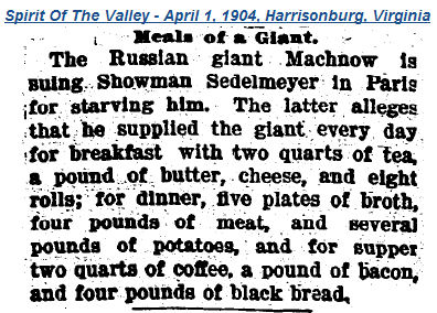 Feodor Machnow - The tallest man Russia Belarus