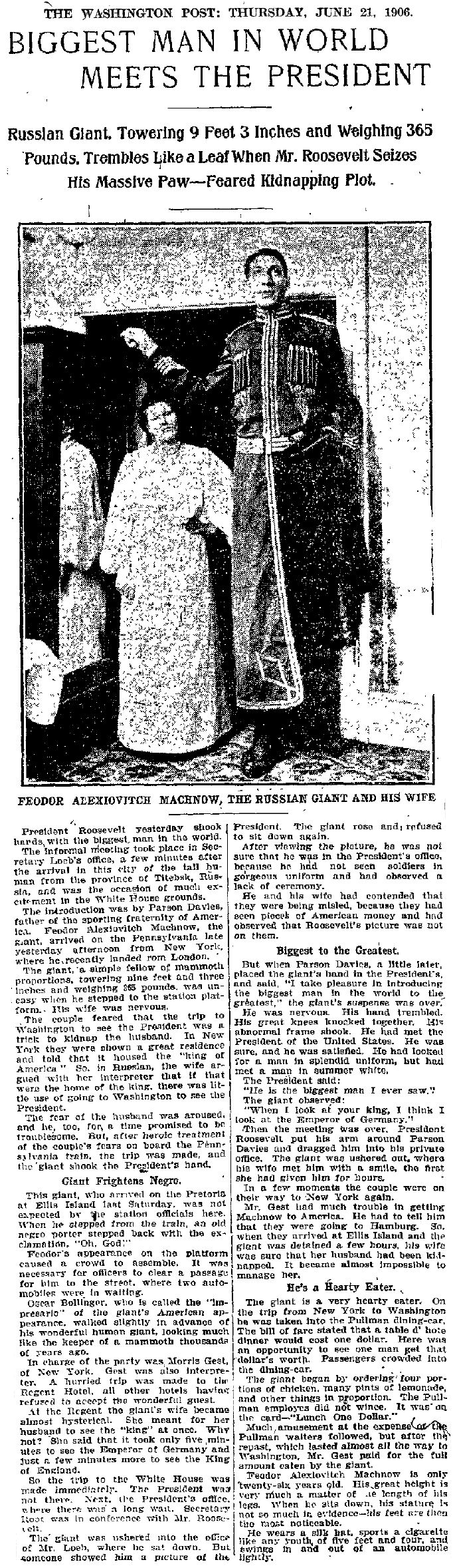 Feodor Machnow - The tallest man Russia Belarus