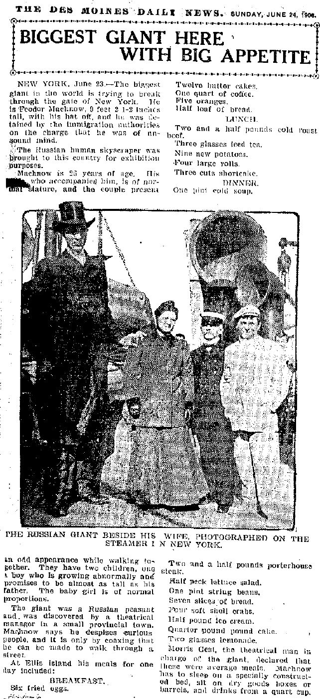 Feodor Machnow - The tallest man Russia Belarus