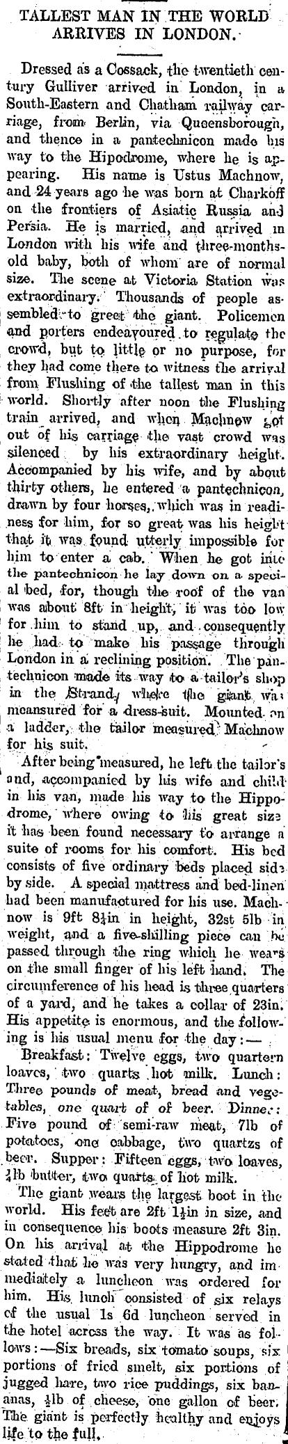 Feodor Machnow - The tallest man Russia Belarus