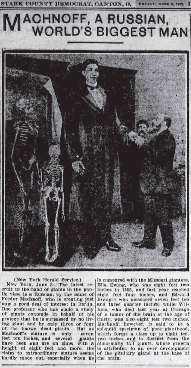 Feodor Machnow - The tallest man Russia Belarus