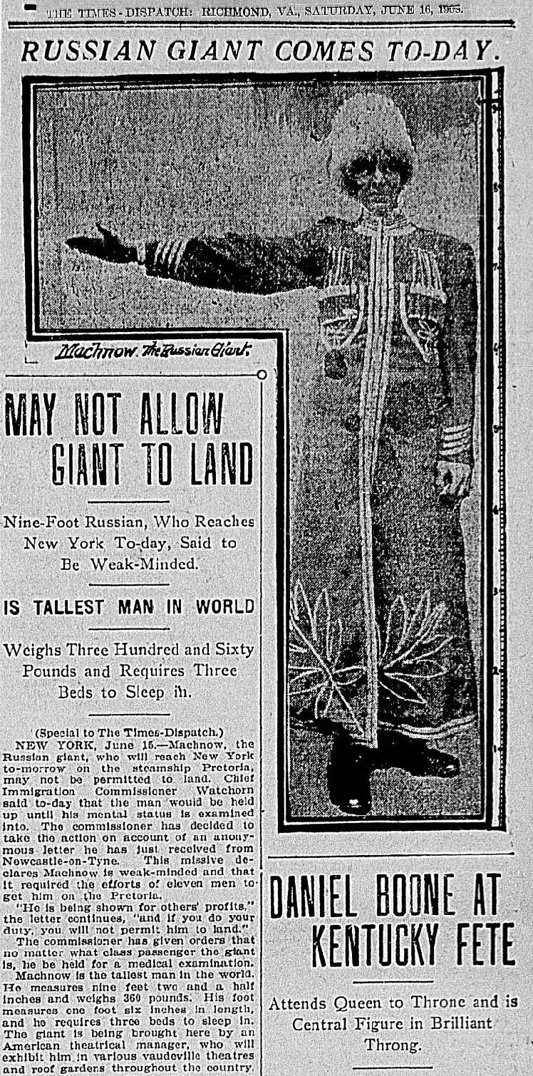 Feodor Machnow - The tallest man Russia Belarus