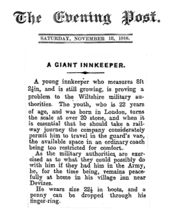 Frederick Kempster - The tallest man Wiltshire