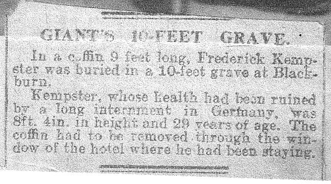 Frederick Kempster - The tallest man Wiltshire