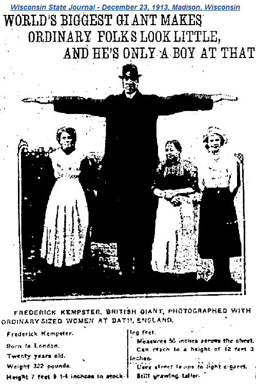 Frederick Kempster - The tallest man Wiltshire