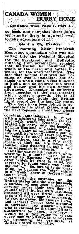 Frederick Kempster - The tallest man Wiltshire