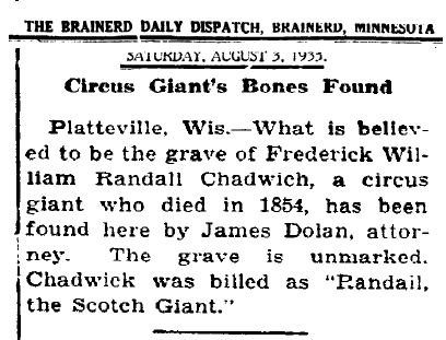 Frederick William Randall Chadwick The tallest man