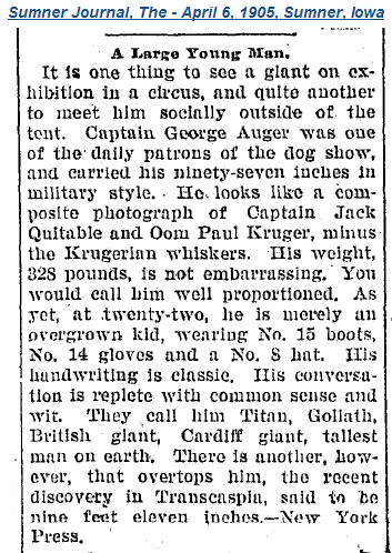George Auger - The Cardiff Giant The tallest man Wales