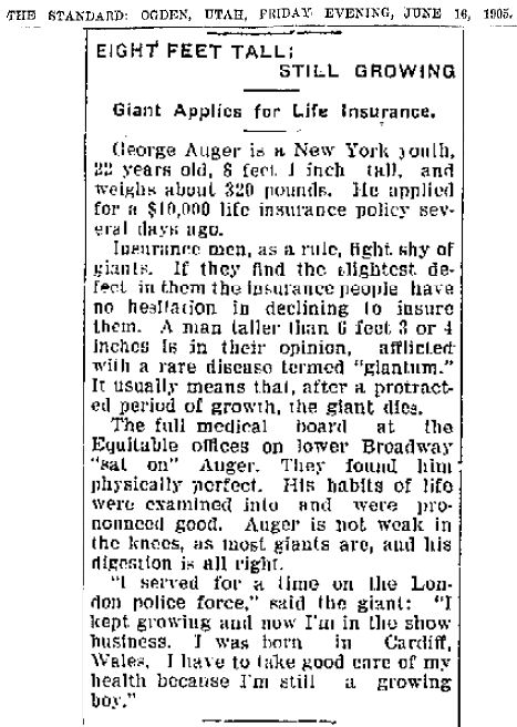 George Auger - The Cardiff Giant The tallest man Wales
