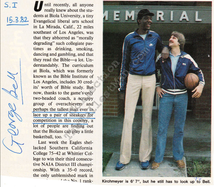 George Bell - The tallest man U.S.A.