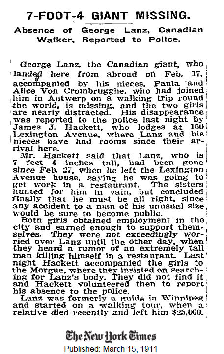George Lanz The tallest man Canada