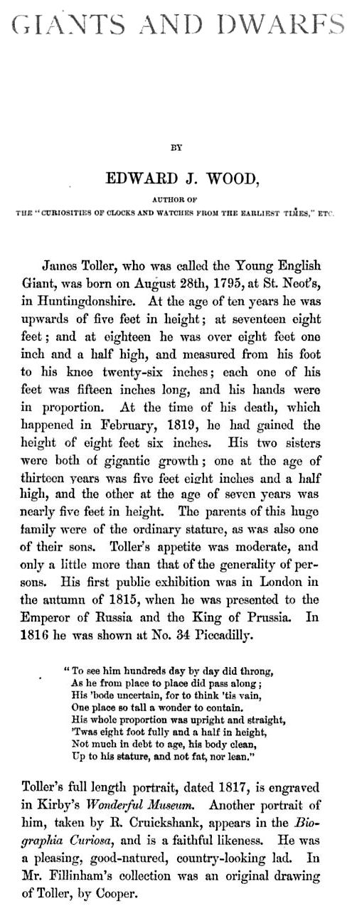 James Toller - The tallest man