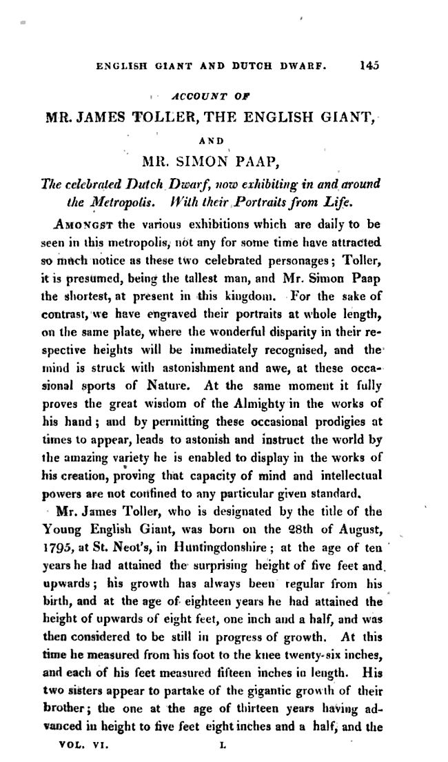 James Toller - The tallest man