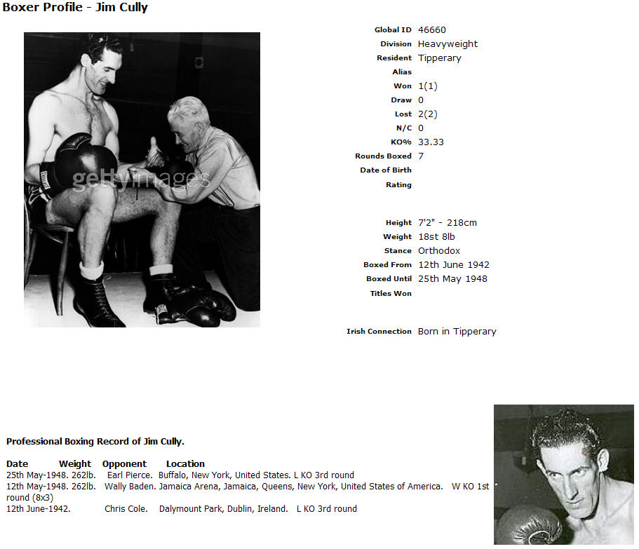 Jim Cully The tallest boxer