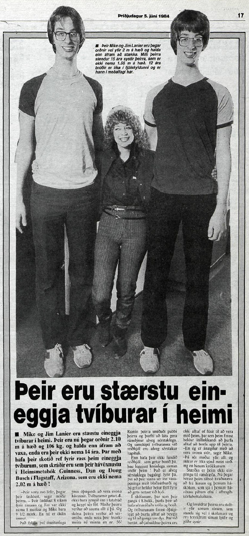 Jim Lanier - The tallest twins