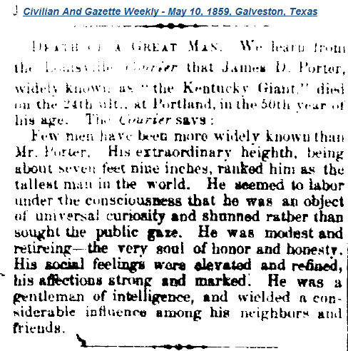 Jim Porter - The tallest man